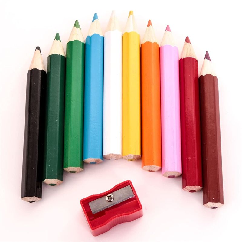 Colouring Pencils Pre-Sharpened Colour Pencils 10 Half Size Pencils in ...