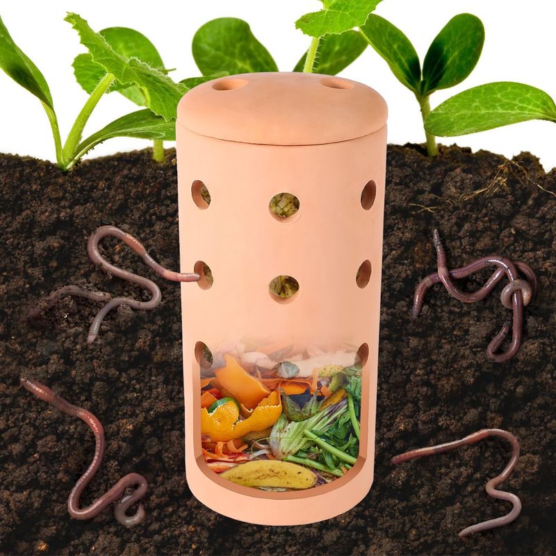 Underground Worm Farm Clay 10Inch Garden Composting bin Ceramics Outdoor Gardening from Kitchen ...