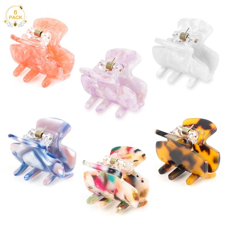 6 Pack Hair Claw Clips for Girls, Cellulose Acetate Hair Jaw Clamp ...