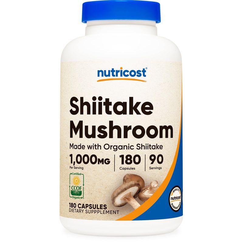 Nutricost Organic Shiitake Mushroom Capsules 1000mg, 90 Servings - CCOF ...