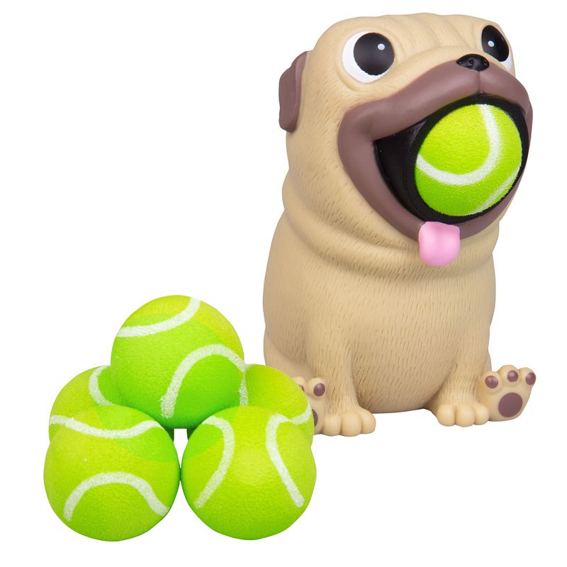 Hog Wild Pug Ball Popper Toy - Includes 4 Soft Foam Balls - Squeeze to ...