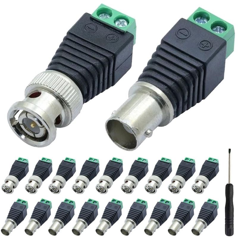 Xiatiaosann BNC Balun Male and BNC Balun Female Coaxial Cat5 to BNC ...