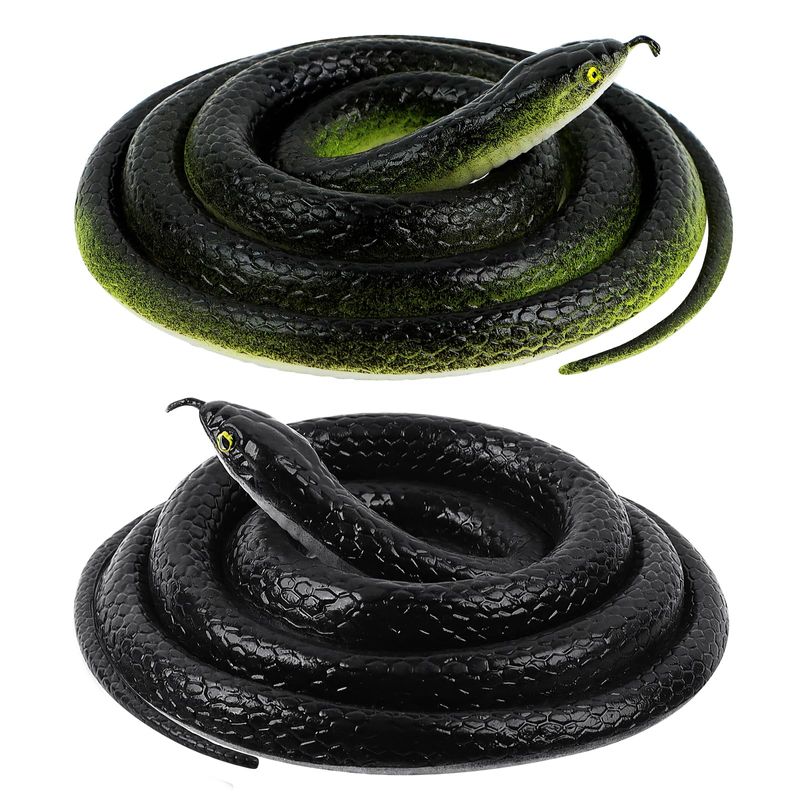 FOUUAAOOU Realistic Rubber Snake, 2Pack Fake Snake Rubber Snakes Keep ...
