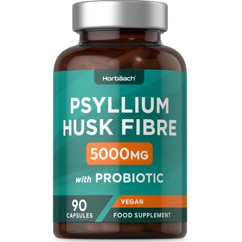 Psyllium Husks Capsules with Acidophilus Probiotic 5000mg | Fibre ...