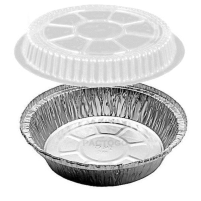 Handi-Foil 7" Round Aluminum Foil Take-Out Pan Containers w/Clear ...
