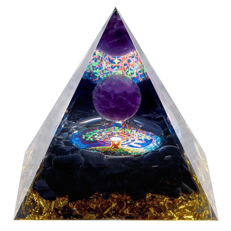 Orgone Pyramid, Amethyst Healing Crystal Pyramid and Orgonite Healing ...