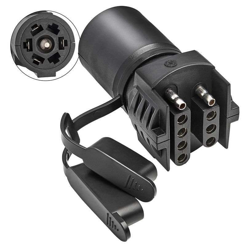 Oyviny 7 Pin Round to 4 Pin and 5 Pin Flat Blade Trailer Adapter, 7 to 5 Pin Trailer Plug ...