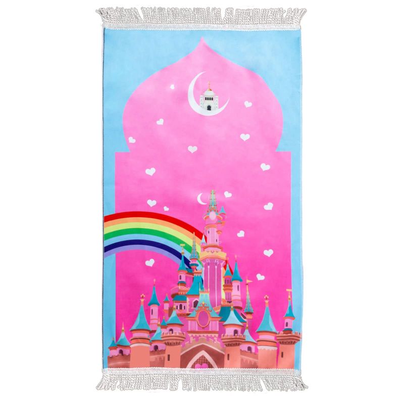 Windplusya Kids Prayer Mat Rug Muslim, Cartoon Tassel Prayer Mat ...