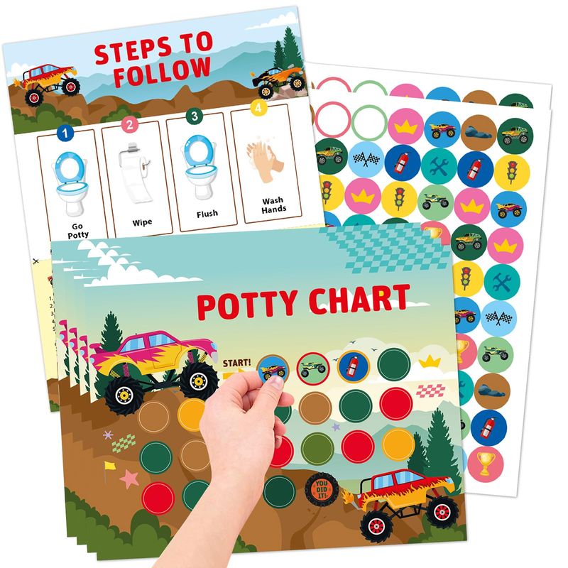 Potty Training Reward Chart, KAMHBE 10 Sheet Potty Training Chart for ...