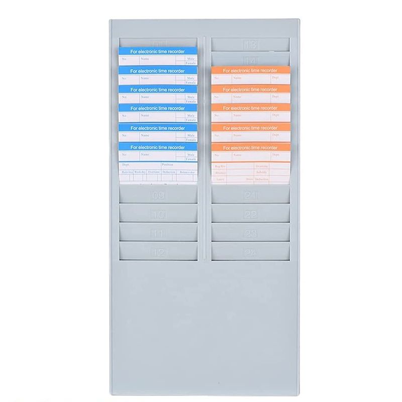 Time Card Rack for 24 People with Mounting Screws Time Card Storage ID ...