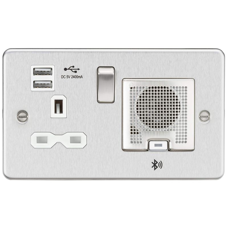 Flat Plate 13A Socket, USB Chargers (2.4A) and Bluetooth Speaker ...