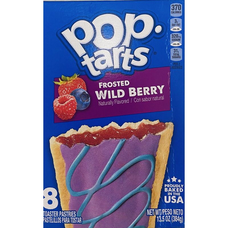 Kellogg's Pop Tarts FROSTED WILD BERRY Toaster Pastries 8 Count 13.5 oz ...
