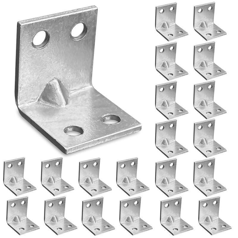 OMIDEAS 20 x Corner Brackets (20 x 20 x 20) Angle Reinforced Metal ...