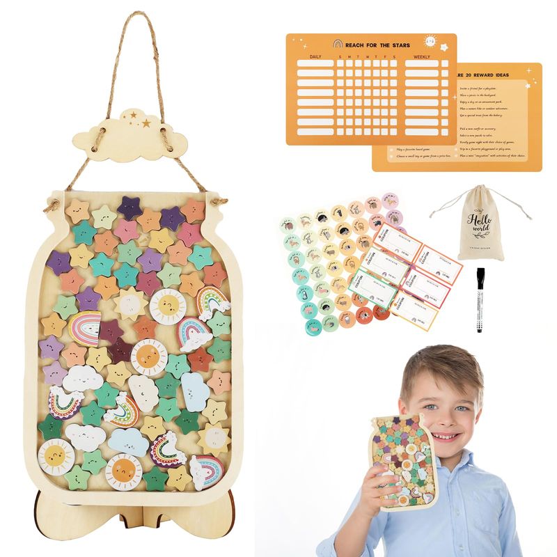 Reward Jar, Star Jar Reward System for Children Behavior, Reusable ...