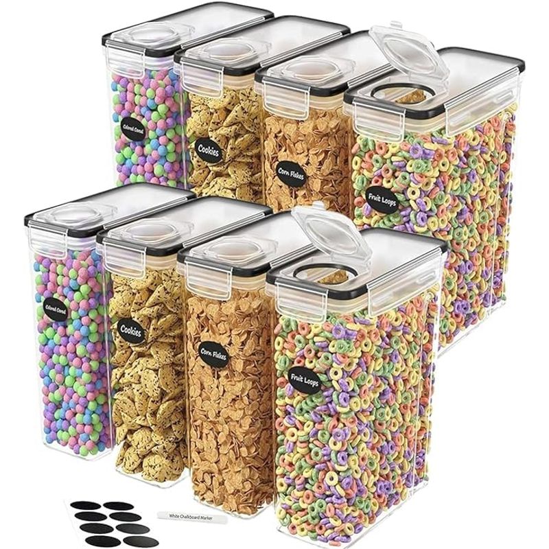 Bamu Home 4L Cereal Storage Containers – Airtight Flip-Top Lids, BPA ...