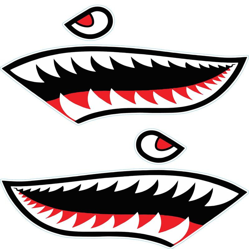 MOOCY 2Pcs Shark Teeth Mouth Kayak Stickers，Kayak Decals Waterproof DIY ...