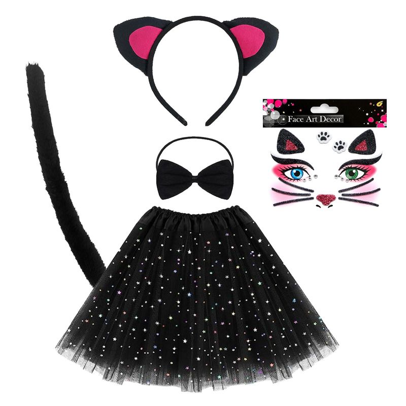 EUPSIIU Cat Costume Halloween, Cute Cat Cosplay Kitten Ears Headband ...