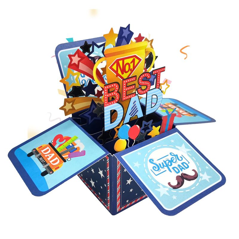 Koboko 3D Pop Up Card Birthday "Bester Papa der Welt", Birthday Card ...