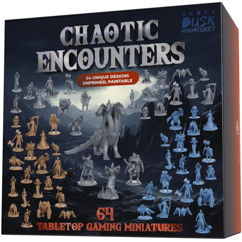 Chaotic Encounters - 64 Tabletop Gaming Miniatures for RPG/DND Miniatures/Bulk Dungeons ...