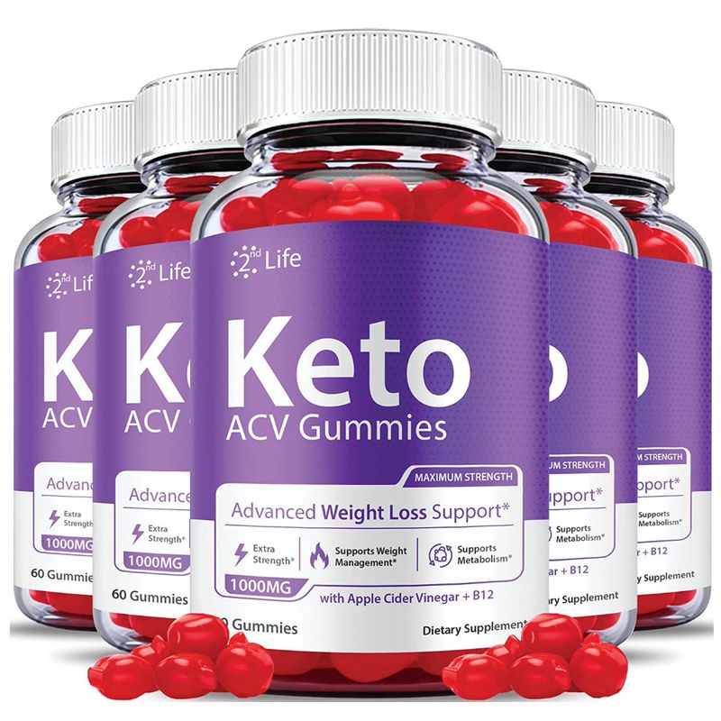(5 BOTTLES) OFFICIAL* 2nd Life Keto ACV Gummies: Second Life Gummies ...