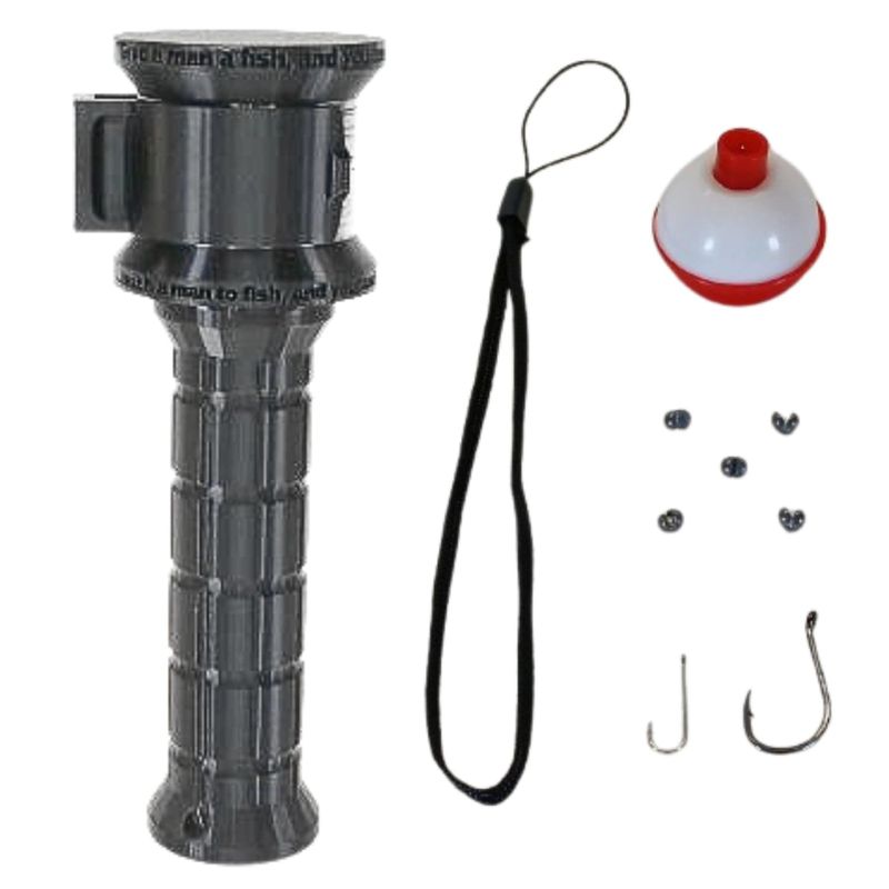 Hand Reel Lightweight Fishing Kit with Spooled Line, Hooks, Weights ...