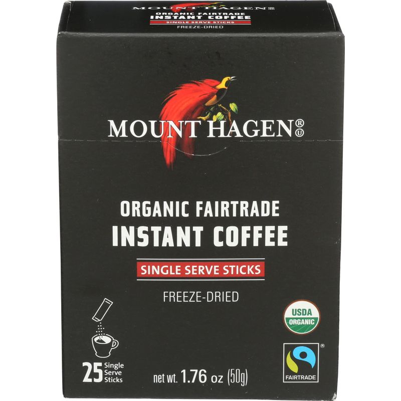Mount Hagen 25 Count Single Serve Instant Coffee Packets | Eco-friendly ...
