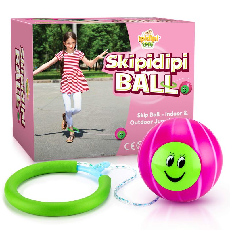 IPIDIPI TOYS Skip It Ankle Toy Pink Retro Skipit Toy Hopper Ball - Improve Coordination, Get ...