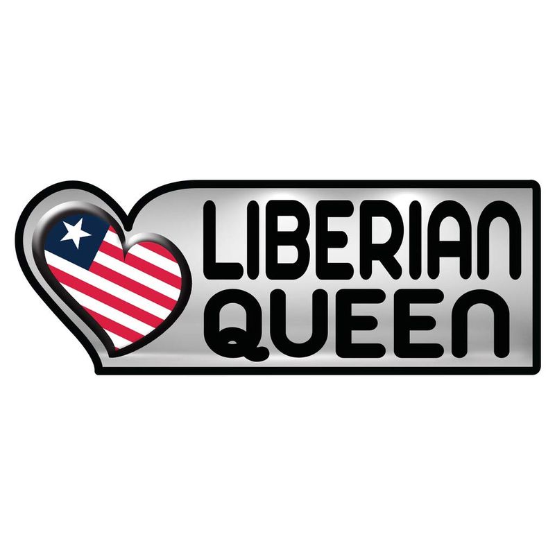 Customola - Liberian Queen Country Flag Sticker Bumber Sticker Decal ...