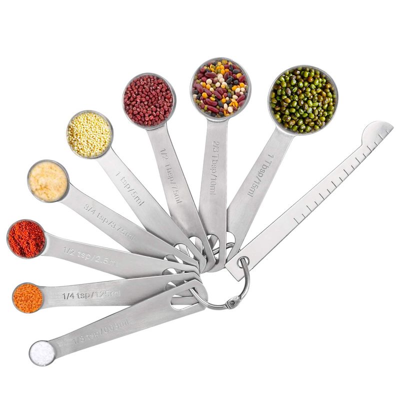 Vicloon Measuring Spoon Set, 9Pcs Measuring Cups Stainless Steel ...
