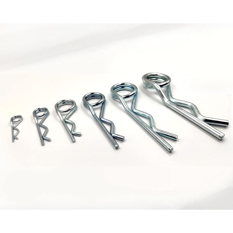 Double Ring R-Clip Pins R Shaped Spring Cotter Pin Zinc-Plating Trailer ...