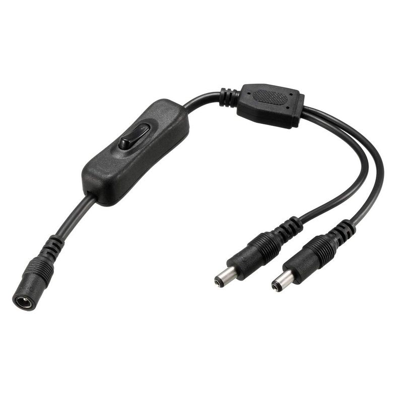 sourcing map DC Power Splitter with Switch 1 Female to 2 Male 5.5mm x 2 ...