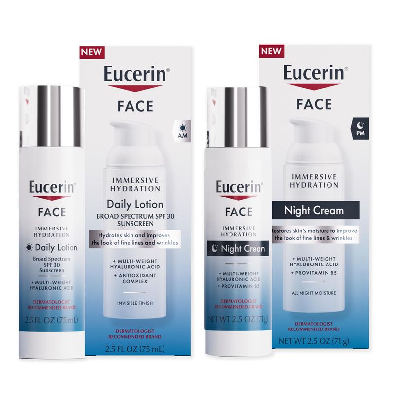 Eucerin Face Immersive Hydration Skin Care Set, Daily Face Lotion with ...