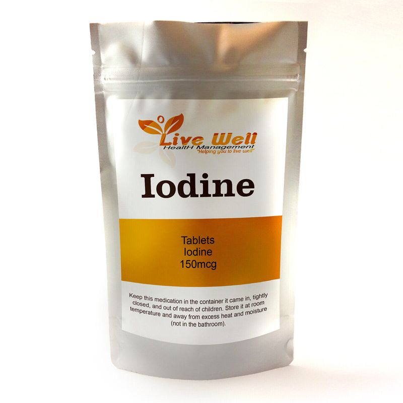 Iodine 300 Tablets 150mcg High Strength Tablets Healthy Thyroid ...