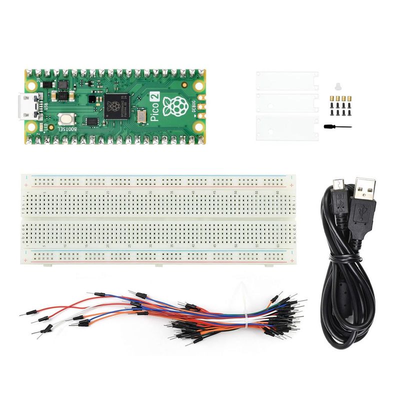 Waveshare Pi-Pico-2-Starter-Kit, Tiny Fast Microcontroller Board with ...