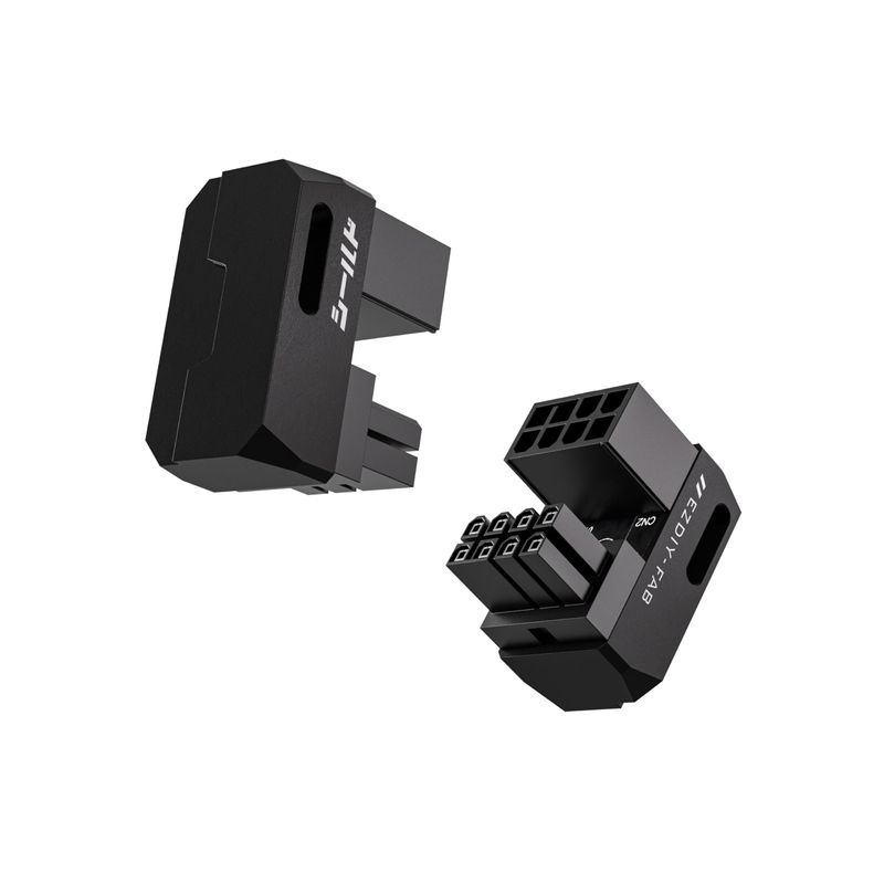 EZDIY-FAB Shield Series 8-Pin PCIe GPU Power Adapter,180-Degree U-Turn ...