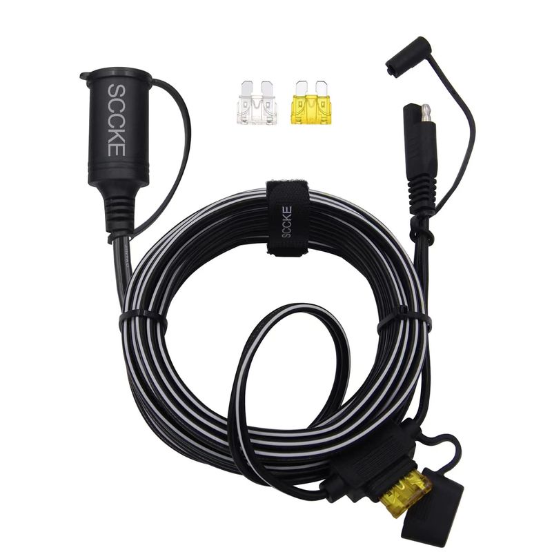 SCCKE 12-24V 12FT 14AWG SAE to Female Cigarette Lighter Socket Cable ...