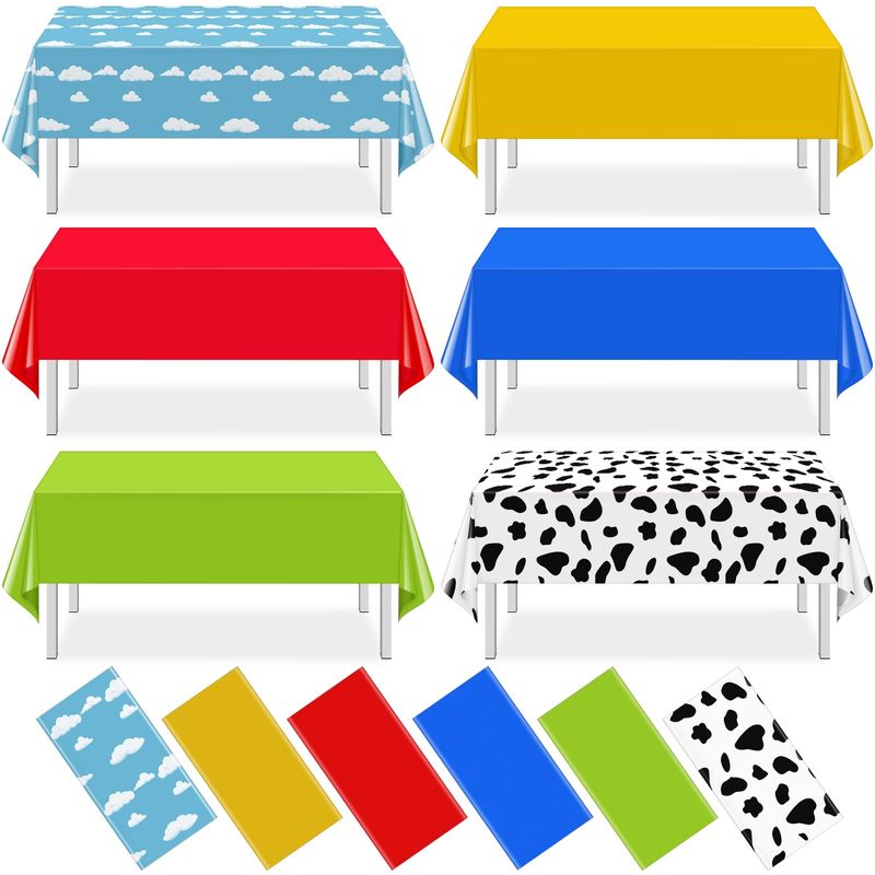 6 Pack Blue Sky and White Cloud Tablecloth Cartoon Story Mix Color ...
