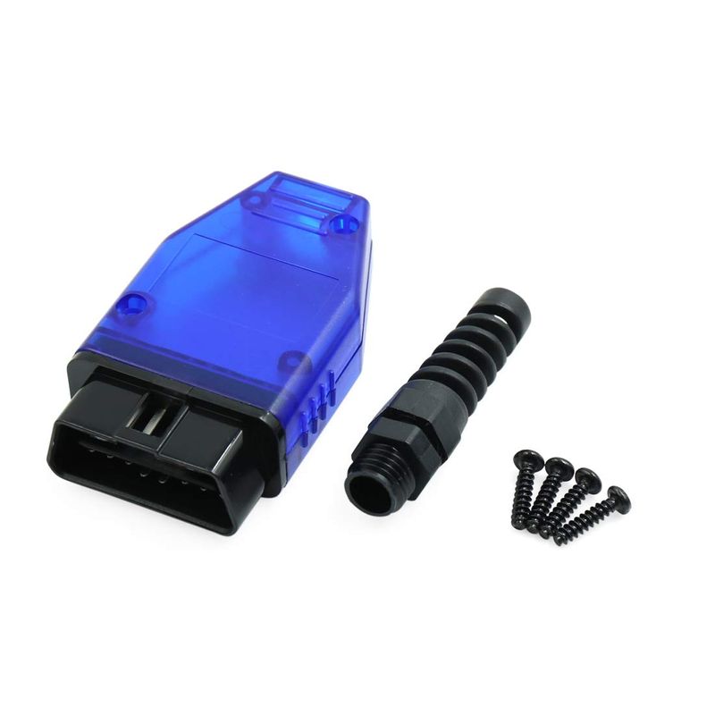 uxcell OBD2 Connector OBD2 16 Pin GPS Connector Male Adapter Shell Blue ...