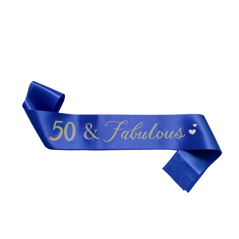 Conggluuo 50th Birthday Sash, '50 Fabulous' Birthday Sash for Women ...
