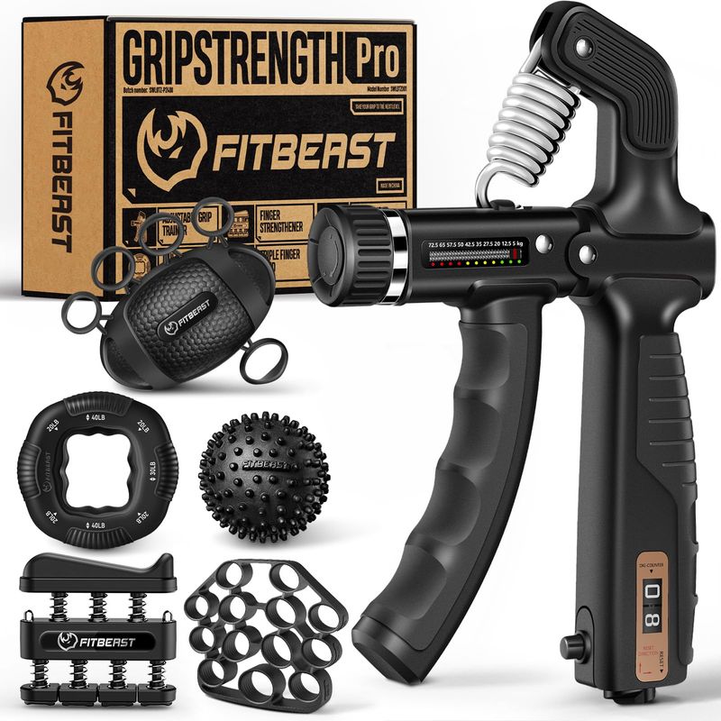FitBeast Hand Trainer, Forearm Trainer Set - 6 Pieces with Adjustable ...