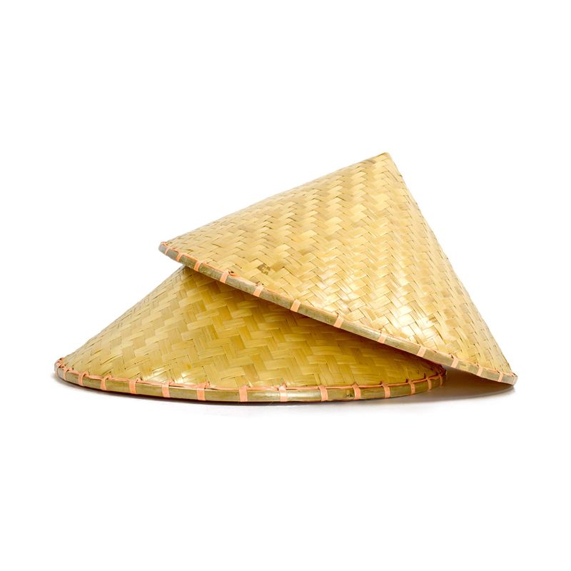 OUTDOOR SHAPING Chinese Bamboo Coolie Hat for Men 2 Pack Natural ...