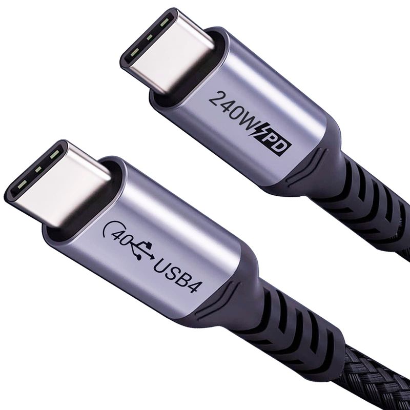 USB 4 Cable 3.3FT, SUMPK 240W USB C Cable, 40Gbps High Speed Data ...