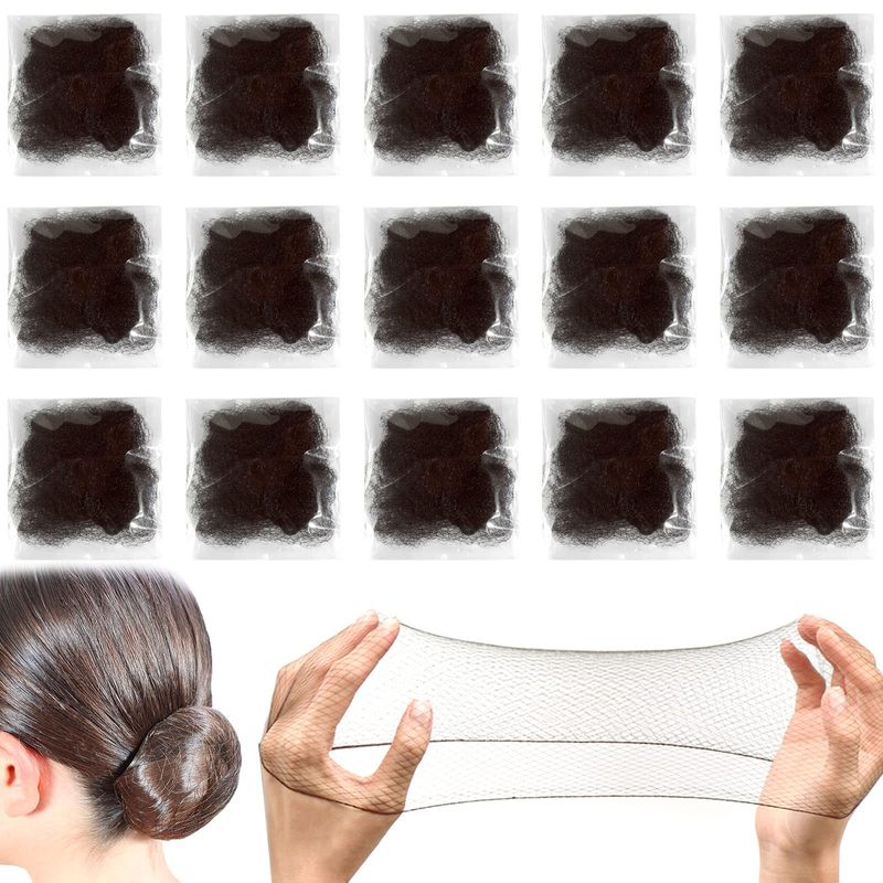 Qufiiry 35 Pcs Hair Nets for Buns, Invisible Bun Nets, Reused Elastic ...