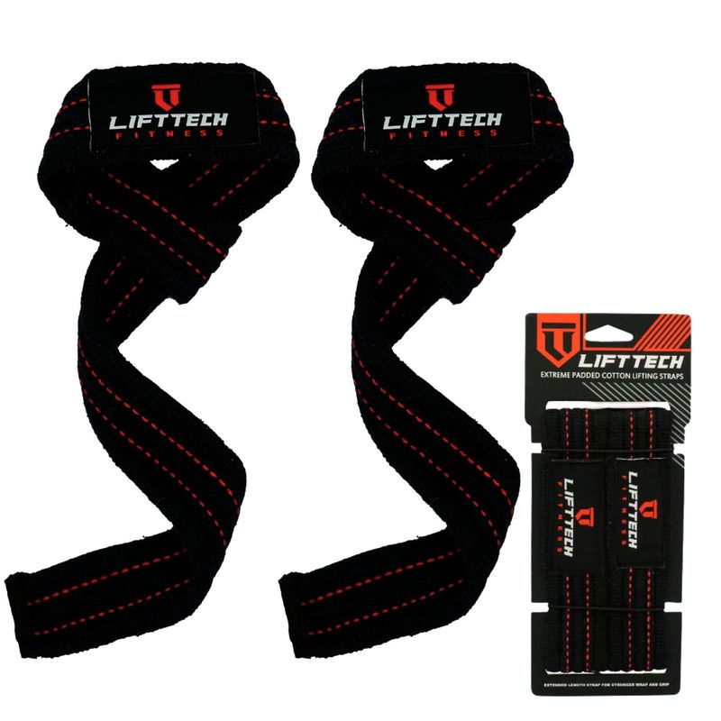 Lift Tech Fitness Extreme Padded Cotton Gym Straps for Weightlifting ...