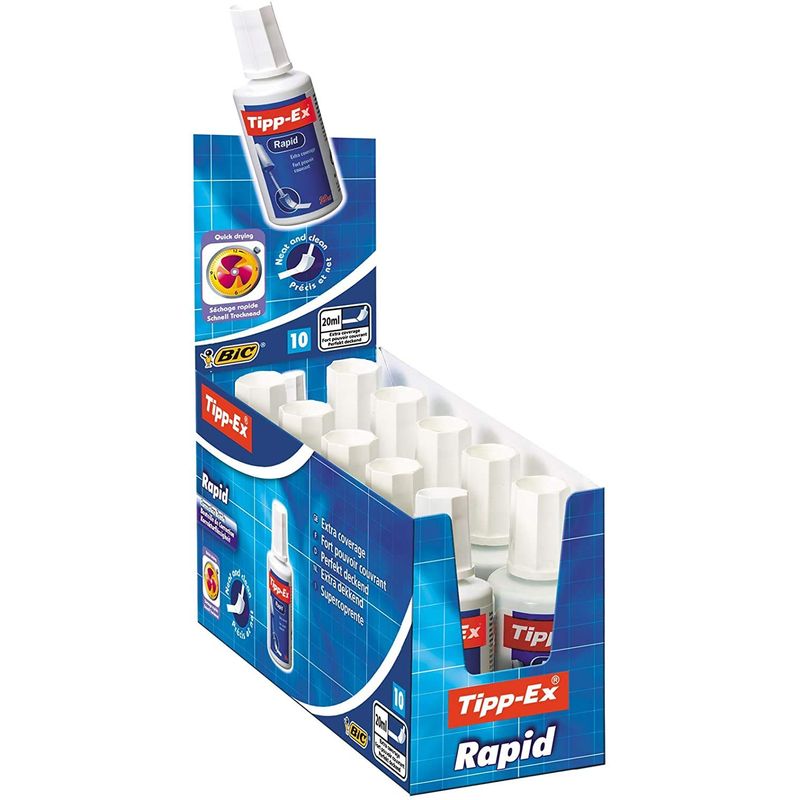 Tipp Ex 2 X Rapid Correction Fluid Fast-drying with Foam Applicator 20ml [Pack 10] - Online ...