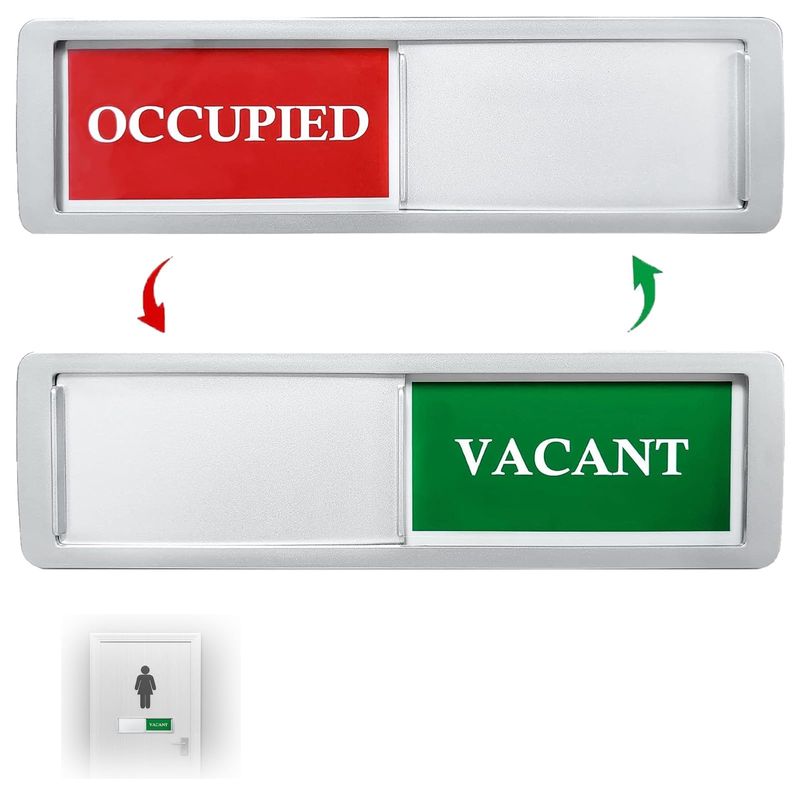 Vacant Occupied Door Sign, Vacant/Occupied Sliding Door Sign Restroom ...