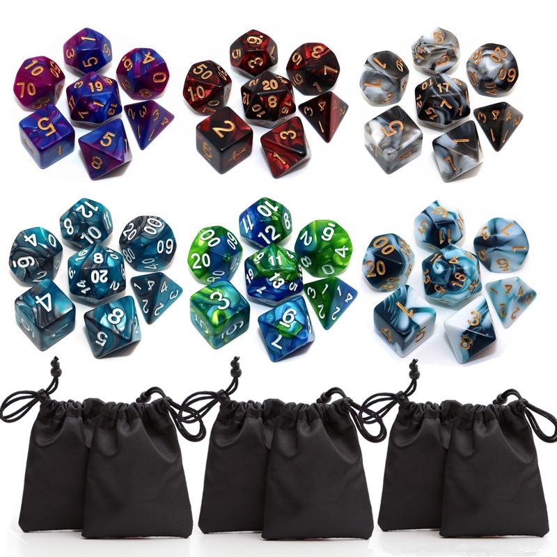 Polyhedral DND Dice Set (6 Colors with Red Black) - Online Marketplace ...