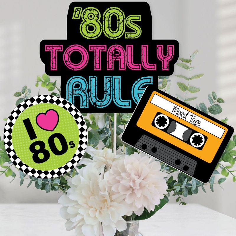 80's Retro - Totally 1980s Party Centerpiece Sticks - Table Toppers ...