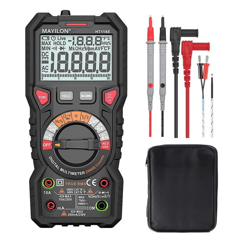 ANRIS Tester, Digital 20000 Count, Multimeter, HT118E, Automatic Range ...