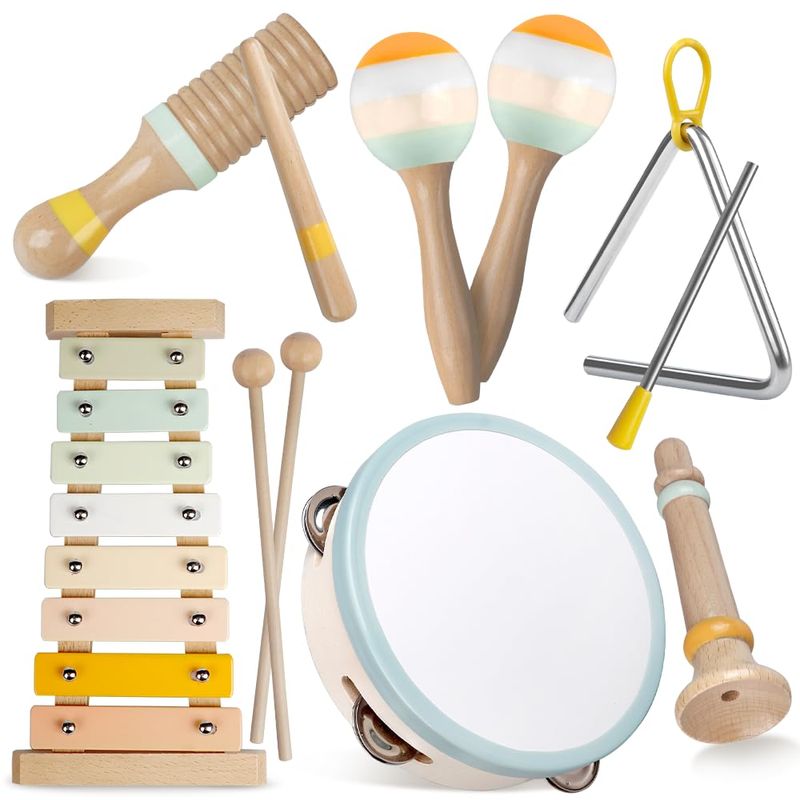 Baby Musical Instruments-Montessori Wooden Toys for Toddlers 1-3 ...